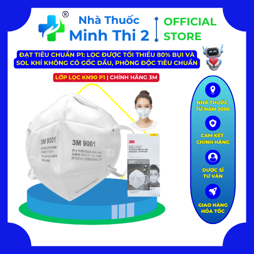 Khẩu trang 3M 9001 chính hãng, chống bụi mịn PM2.5, chống virus, chuẩn KN90 | Shopee Việt Nam