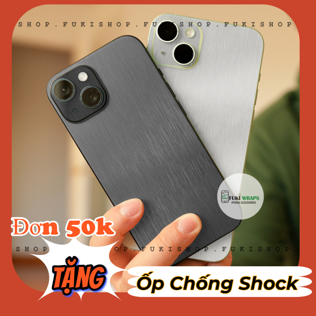 [9 MÀU] Tấm Dán mặt sau Skin Nhôm Xước Dành cho ip6 ip6s 6plus 7plus ...