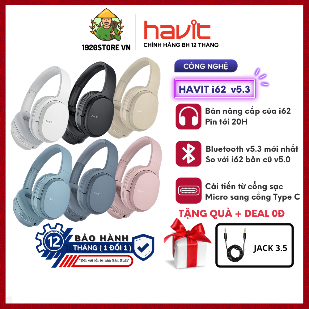 【Hỏa Tốc HCM】Tai Nghe Bluetooth Headphone HAVIT i62 Bản Update Mới, BT ...