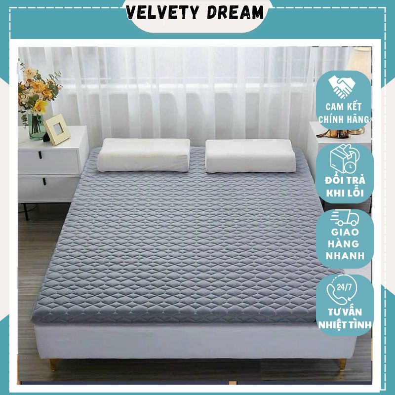 Đệm Topper dày 4 cm chun cài 4 góc gấp gọn tiện lợi trải giường trải ...
