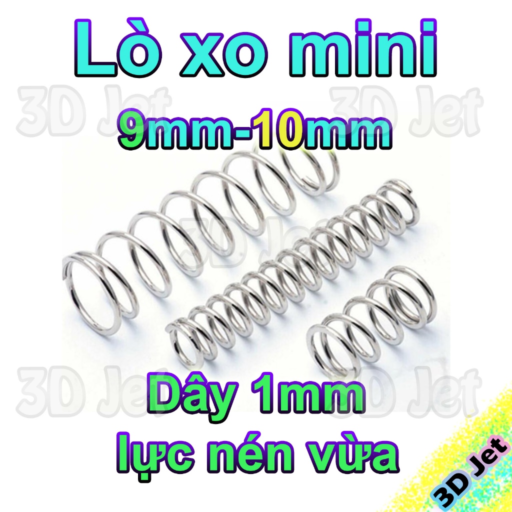 5 Lò Xo Thép Dây 1mm nhiều kích thước 9mm 10mm, loxo đàn hồi, lo xo ...
