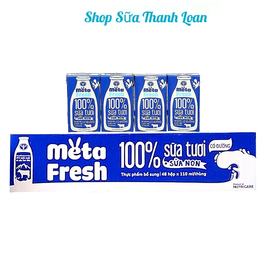 [HSD T5-2025] Thùng 48 Hộp Sữa Tươi Nutricare Meta Fresh Có Đường 110ml. | Shopee Việt Nam
