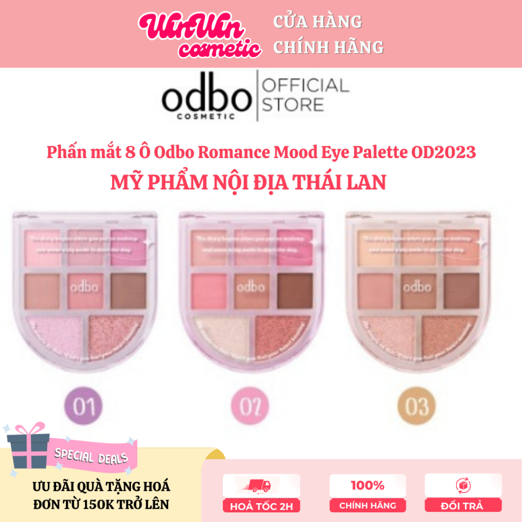 Phấn mắt 8 Ô Odbo Romance Mood Eye Palette OD2023 Thái Lan xu hướng 2024 | Shopee Việt Nam