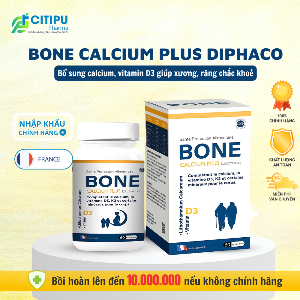 Viên Uống Bổ Sung Canxi Bone Calcium Plus Diphaco - Hộp 60 Viên ...