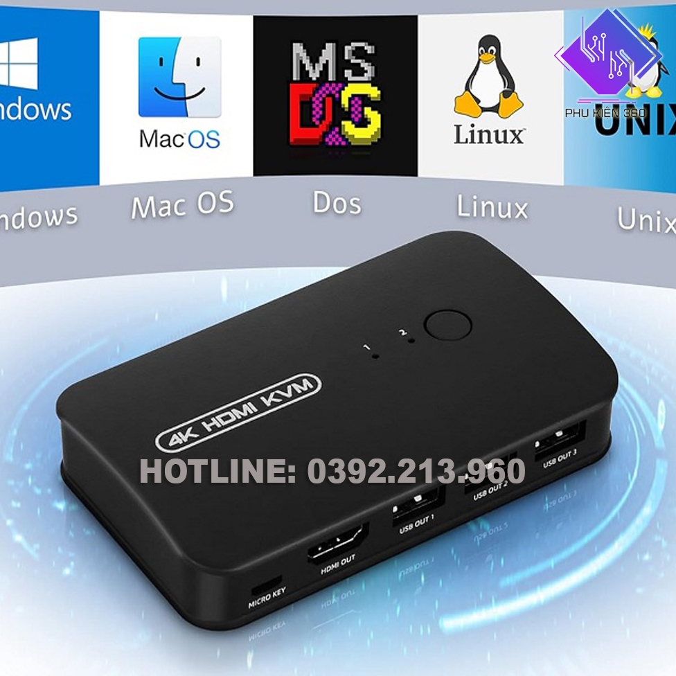 Bộ Chuyển Đổi HDMI KVM Switch 2 Port FJ-HK201 | Shopee Việt Nam