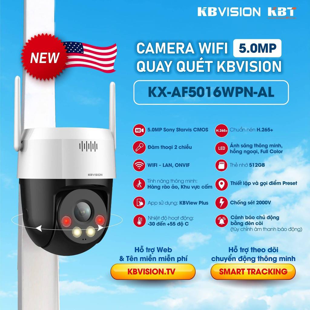 Camera IP Wifi KBVISION KX-AF5016WPN-AL 5MP CHÍNH HÃNG | Shopee Việt Nam