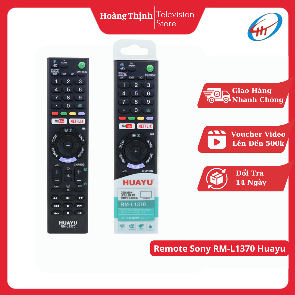(Tặng kèm quà) Remote - Điều khiển tivi Sony RM-L1370 Huayu - xài mạng | Shopee Việt Nam
