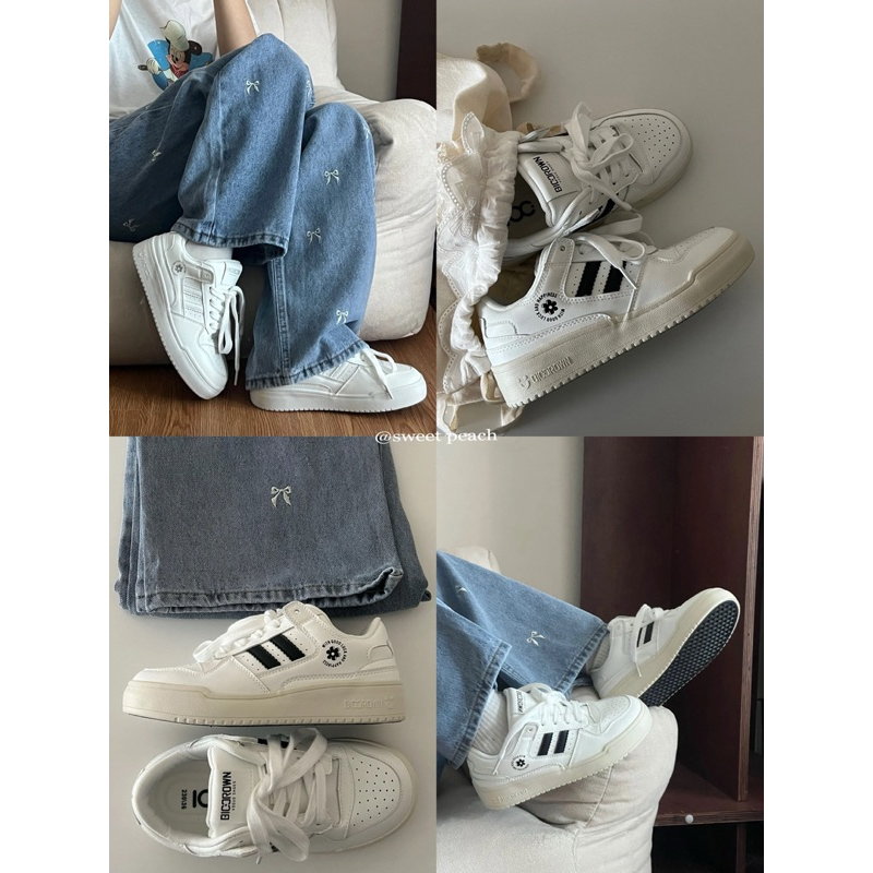 [Chuẩn size] H010 GIÀY THỂ THAO sweet peach PHỐI HOA NHỎ (cam kết chuẩn ...