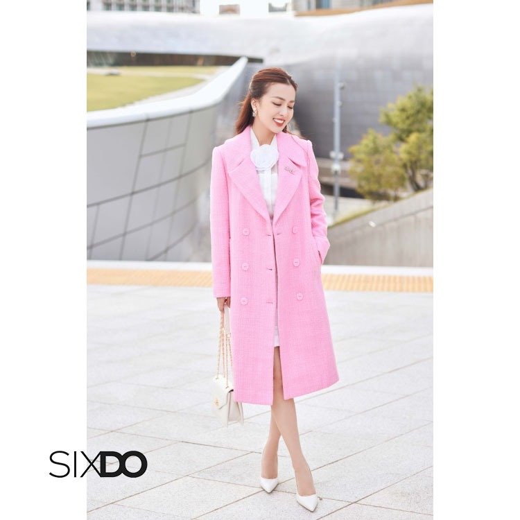 Áo dạ hồng dáng dài SIXDO (Long Tweed Coat) | Shopee Việt Nam