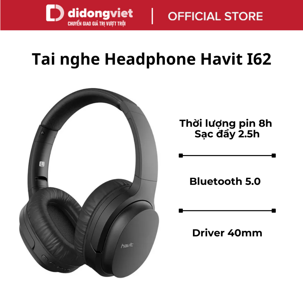 Tai nghe Headphone Bluetooth Havit I62 Chính hãng - Driver 40mm, Blutooth 5.0, Công nghệ Hi-Fi ...
