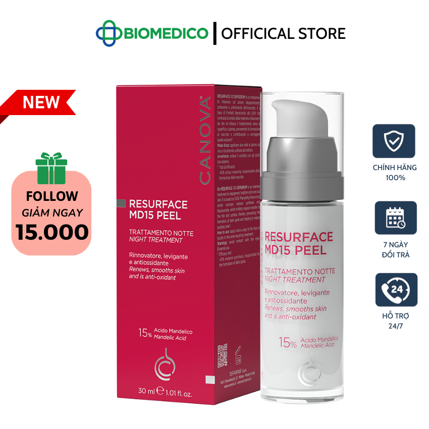 CANOVA RESURFACE MD15 PEEL - NIGHT TREATMENT / Tinh chất làm sáng da ...