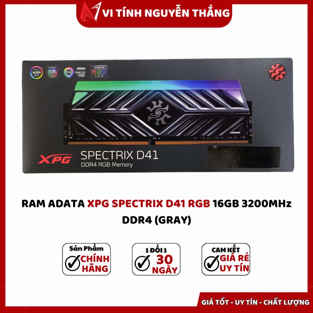 RAM ADATA XPG SPECTRIX D41 RGB 16GB 3200MHz DDR4 (GRAY) | Shopee Việt Nam