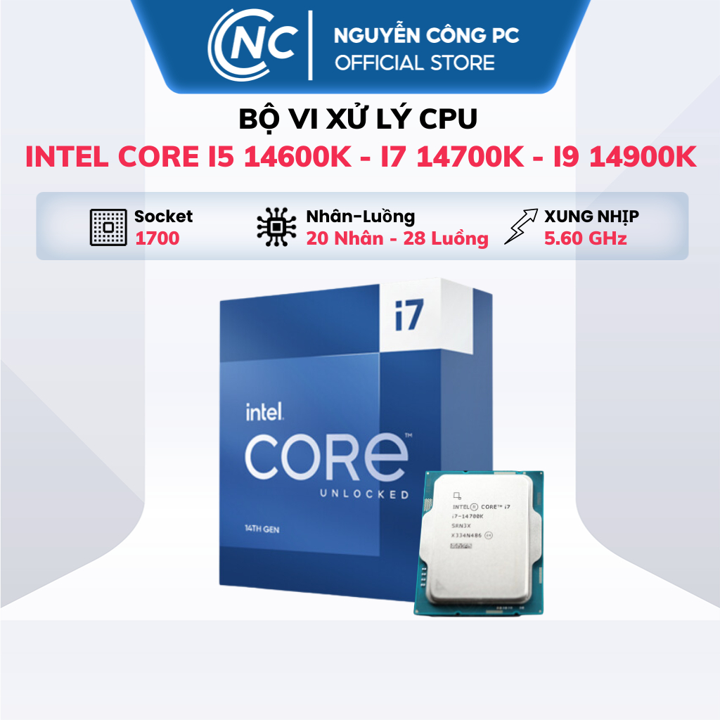 Bộ vi xử lý CPU Intel Core i5 14600KF | 14600K - i7 14700K - I9 14900K ...