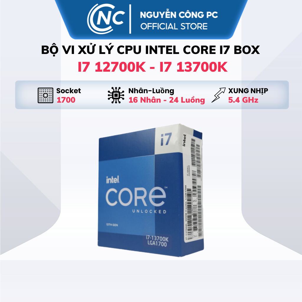 Bộ vi xử lý CPU Intel Core i7 12700KF - 12700K - 13700K - 13700KF - Bảo hành 36 tháng | Shopee ...