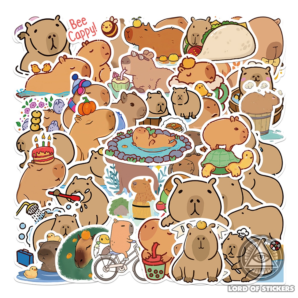 Set 50 Hình Dán Sticker Capybara Cute, Sticker Meme Chống Thấm Nước Dán ...