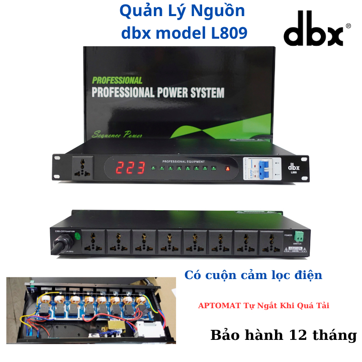 (Mới 2024)Quản Lý Nguồn dbx L809 Có Aptomat Tự Ngắt -Lọc điện- Chống Chập, Cháy Bảo Vệ Thiết Bị ...