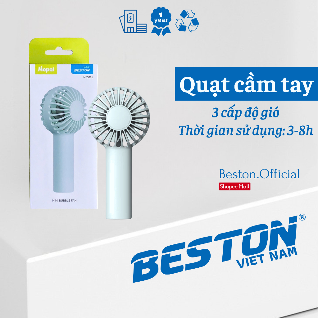 Quạt cầm tay mini 3 cấp độ gió, cổng sạc nhanh USB-C - BESTON | Shopee ...
