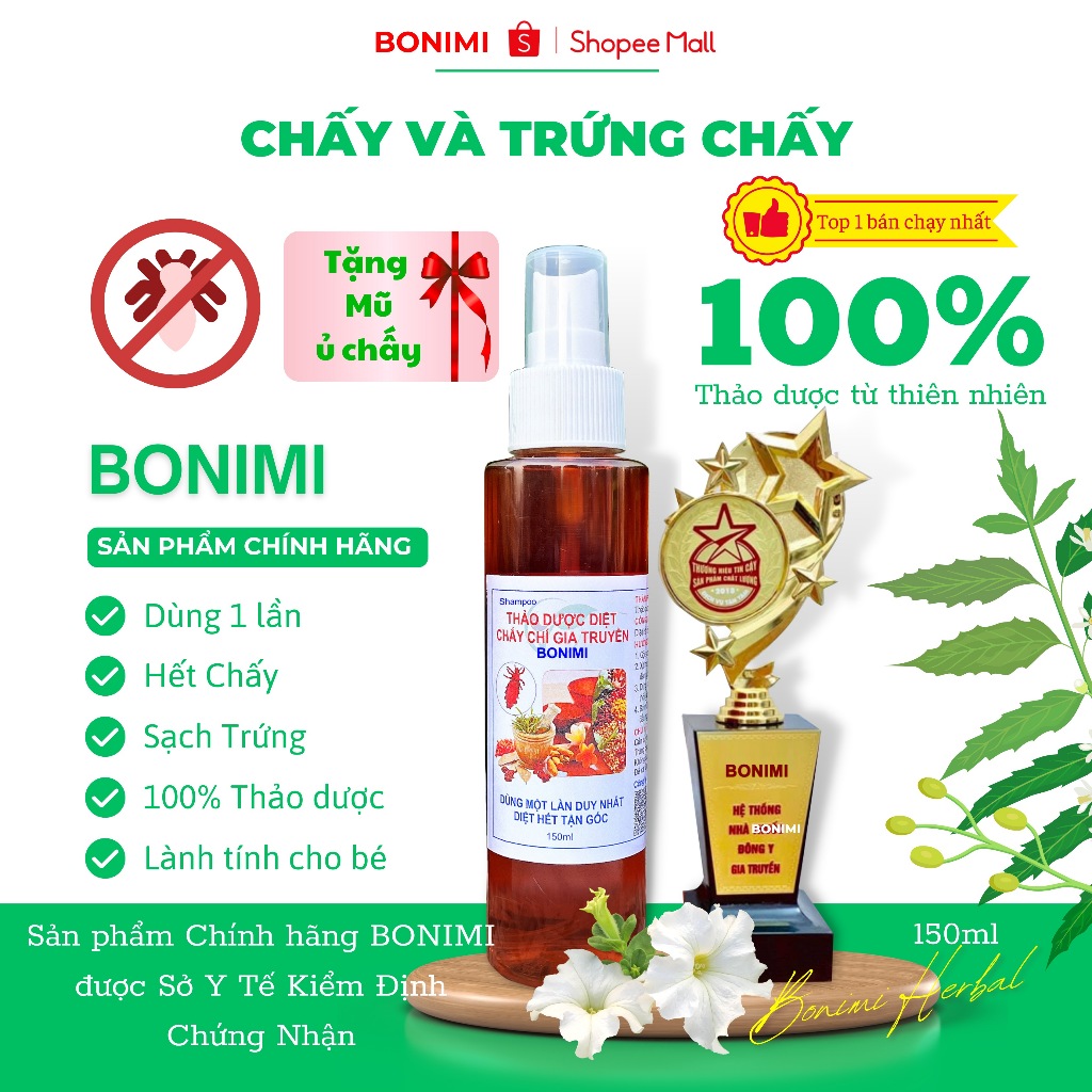 Chấy Chí. Dầu Gội Chấy Chí BONIMI 150ml. Ủ Chấy. Dầu Gội Trí Chấy ...