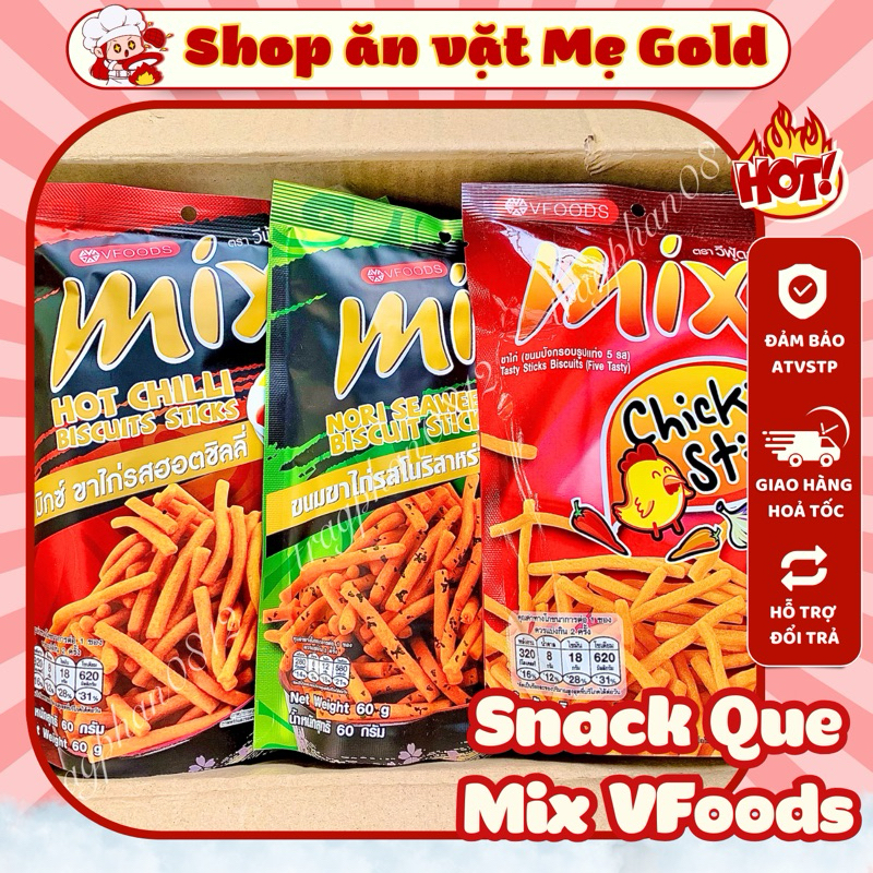 Snack tăm que Mix VFoods Thái Lan, bim Mix các vị (gói ~60g) | Shopee Việt Nam