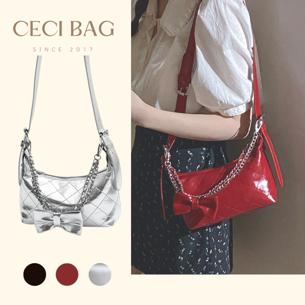 Túi xách da nữ đeo chéo kèm charm nơ túi màu đỏ túi cầm tay đi tiệc đi chơi 9280 | Shopee Việt Nam