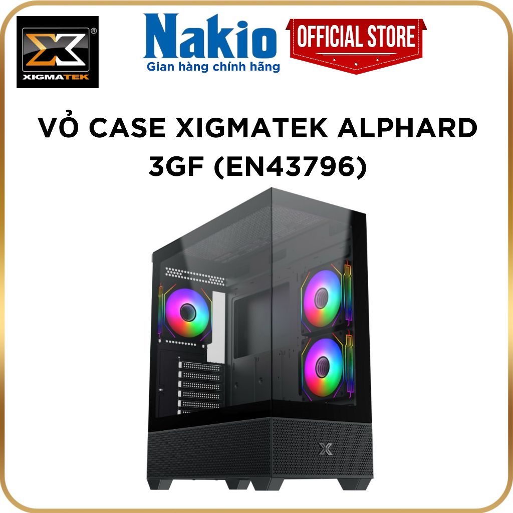 VỎ CASE XIGMATEK ALPHARD 3GF (EN43796) - GAMING ATX, KÈM 03 FAN ...