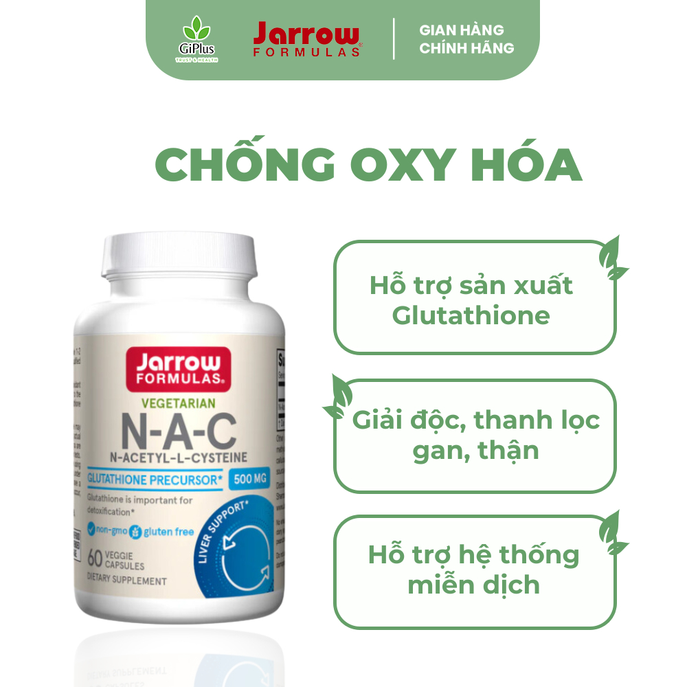 Viên uống chống oxy hóa NAC Jarrow Formulas 60 viên | Shopee Việt Nam