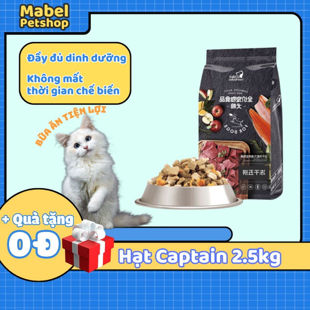 Thức ăn hạt Captain túi 2.5kg dành cho chó kén ăn kèm thịt gà, táo đỏ ...