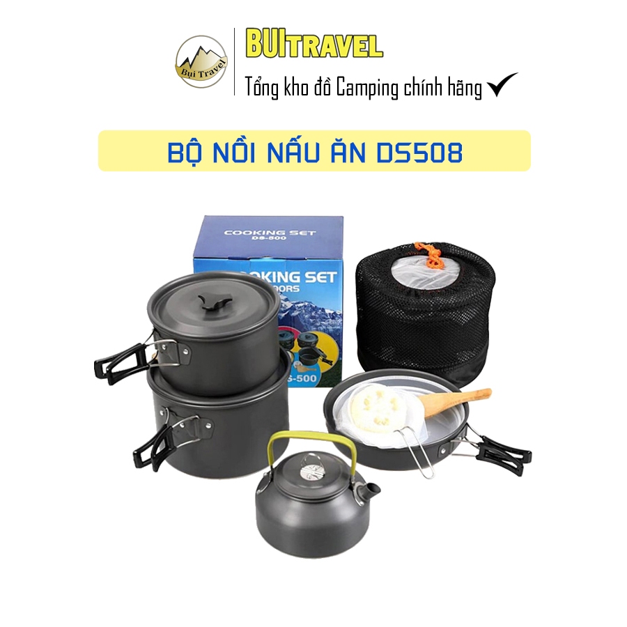 Bộ nồi dã ngoại nấu ăn đa năng DS508 (có ấm) | Shopee Việt Nam