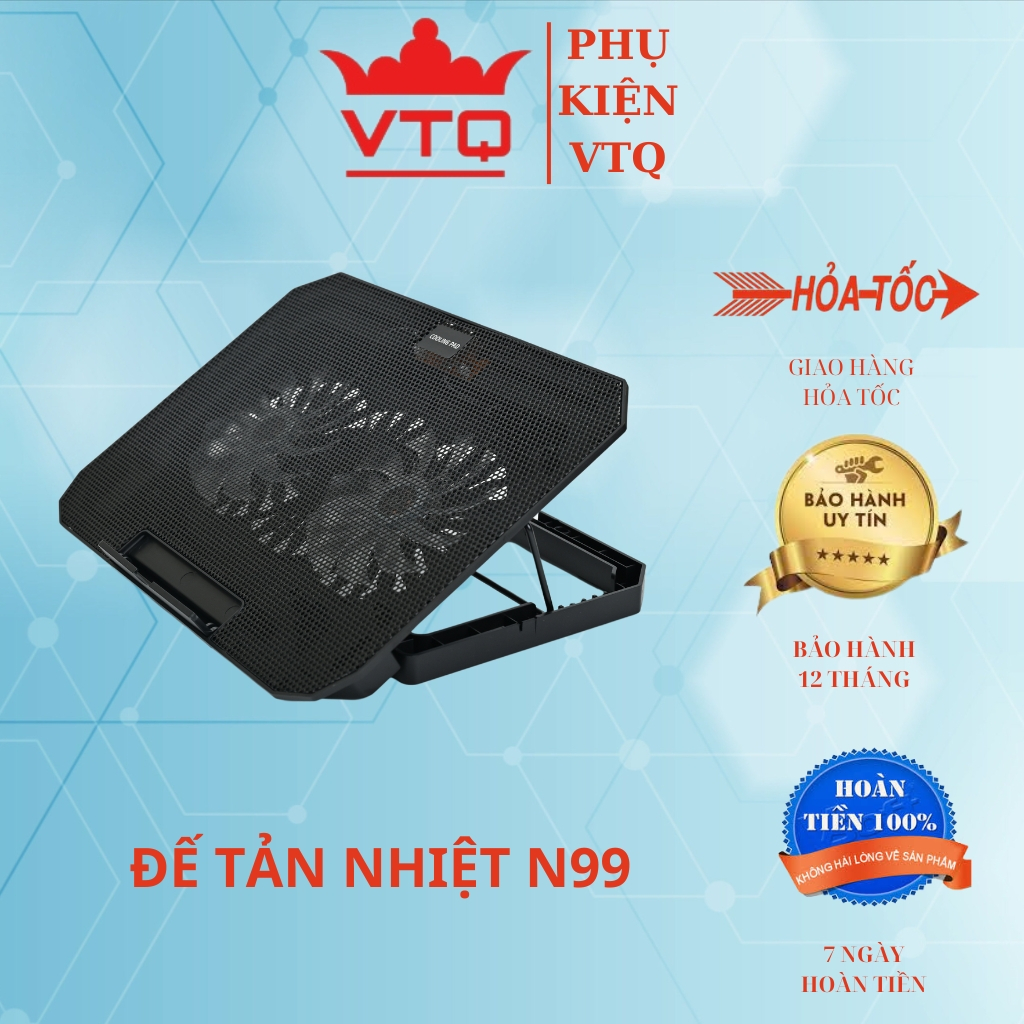 Đế tản nhiệt laptop N99 2 quạt, quạt n19,n99,n139,s200,s18,s400 làm mát ...