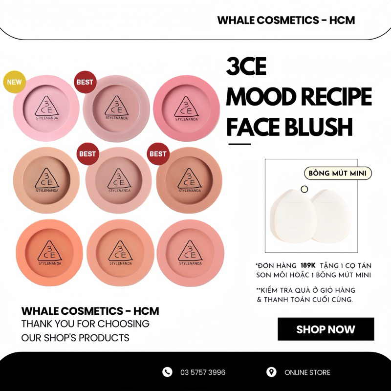 (3CE) Phấn Má Hồng 3CE Mood Recipe Face Blush (5.5g) | Shopee Việt Nam