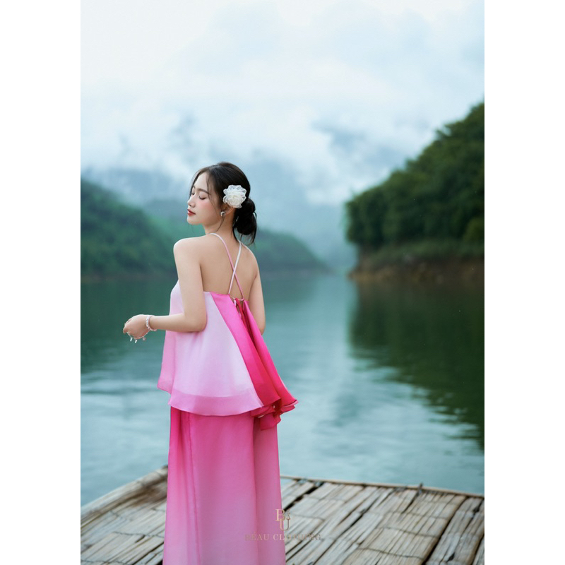 BÉAU CLOTHING | Riviera Set - Set yếm và quần chất liệu tơ và lụa ngọc ...