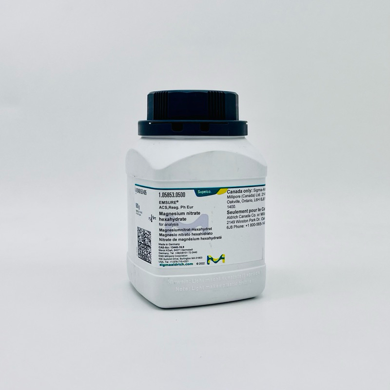 Hoá chất Mgno3.6h2o (magnesium nitrate), hàng Đức, chai 500g, cas 13446 ...