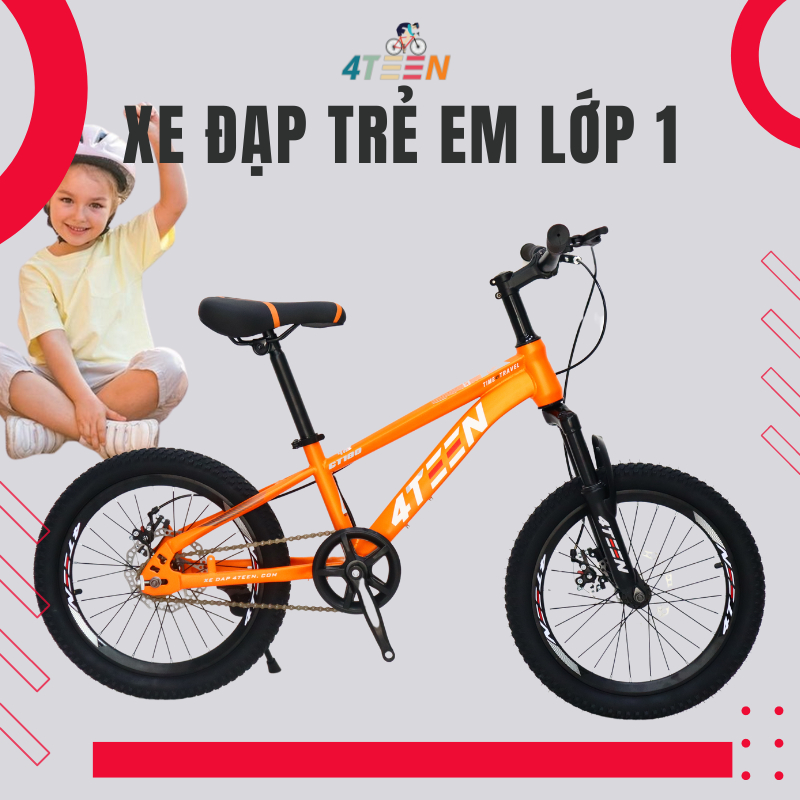 Xe Đạp Thể Thao Trẻ Em 4TEEN Vành 18-22 Inch Dành Cho Bé 5 Tuổi Đến 9 Tuổi Khung Sườn Hợp Kim ...