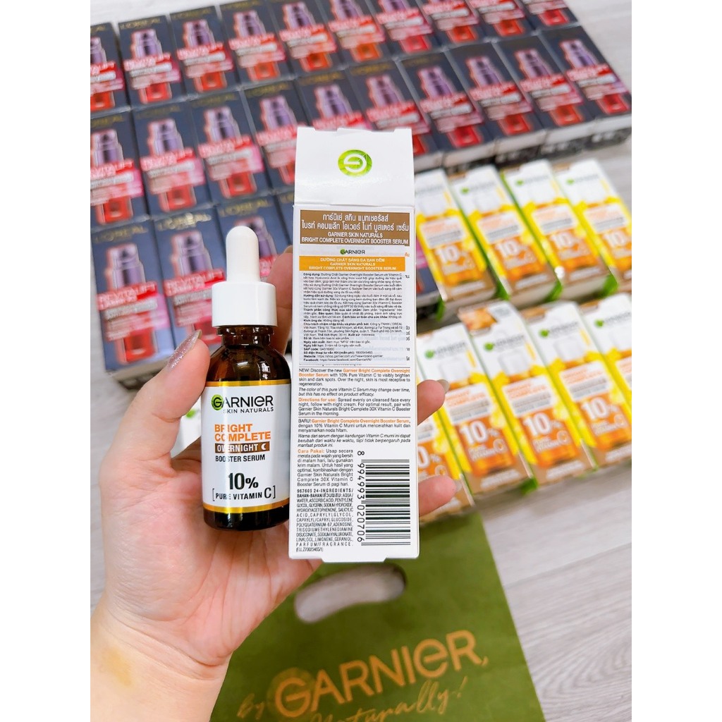 Serum Garnier 10% Vitamin C - Bright Complete Overnight Sáng Da Mờ Thâm ...