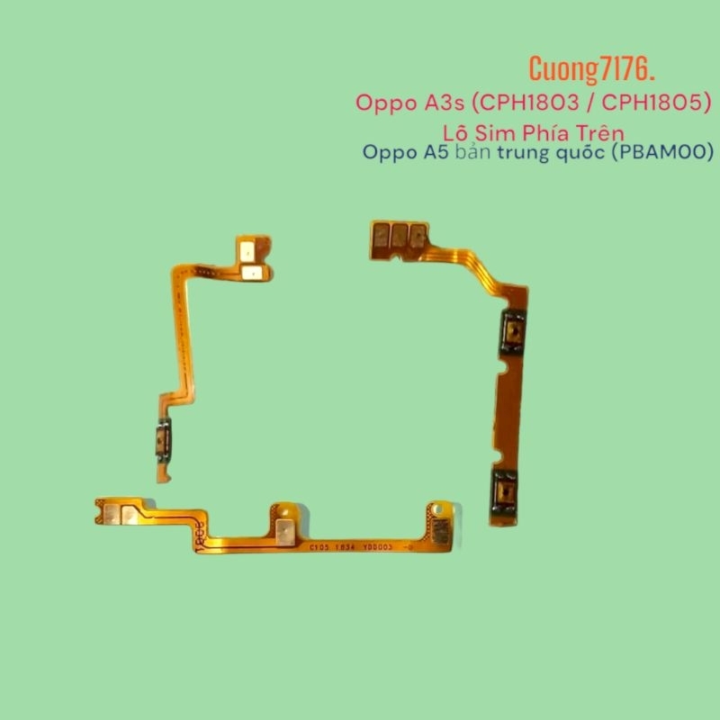 Mạch Nguồn / Volume / Mạch Tiếp Xúc Loa Oppo A3s (Lỗ Sim Trên) / Oppo ...