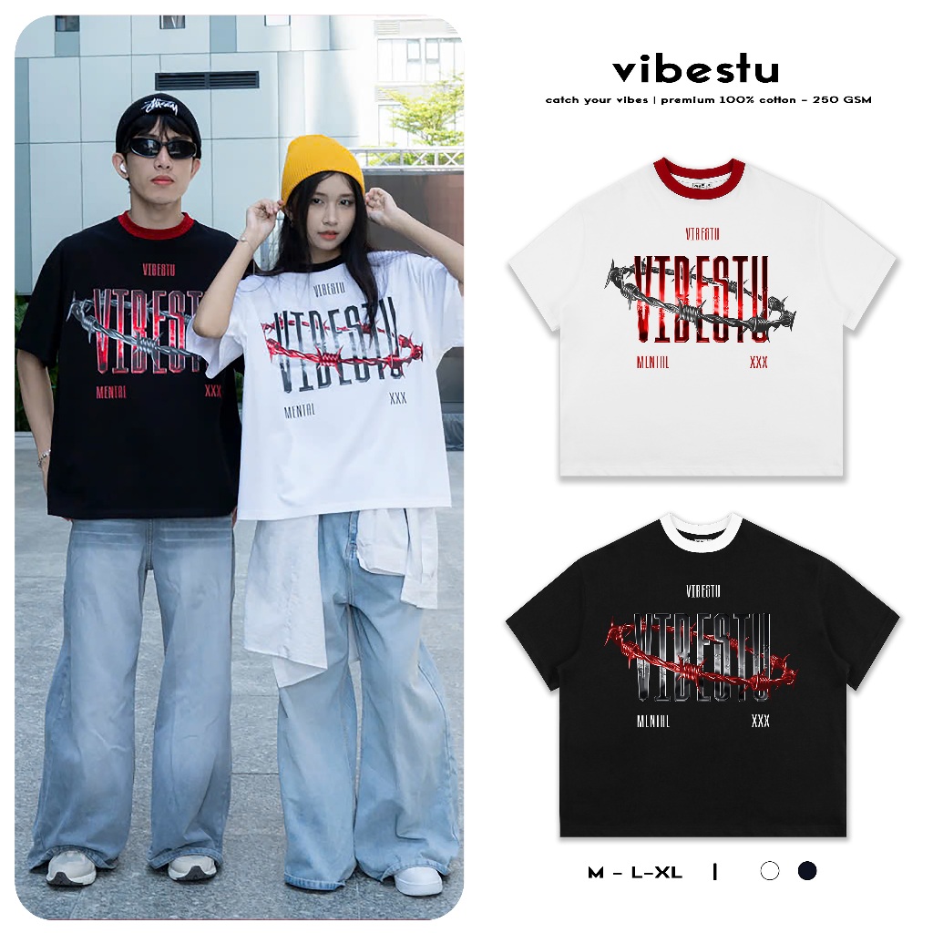 Áo Thun Local Brand VIBESTU "Chain Hook", Áo Thun Boxy Form Rộng Unisex ...