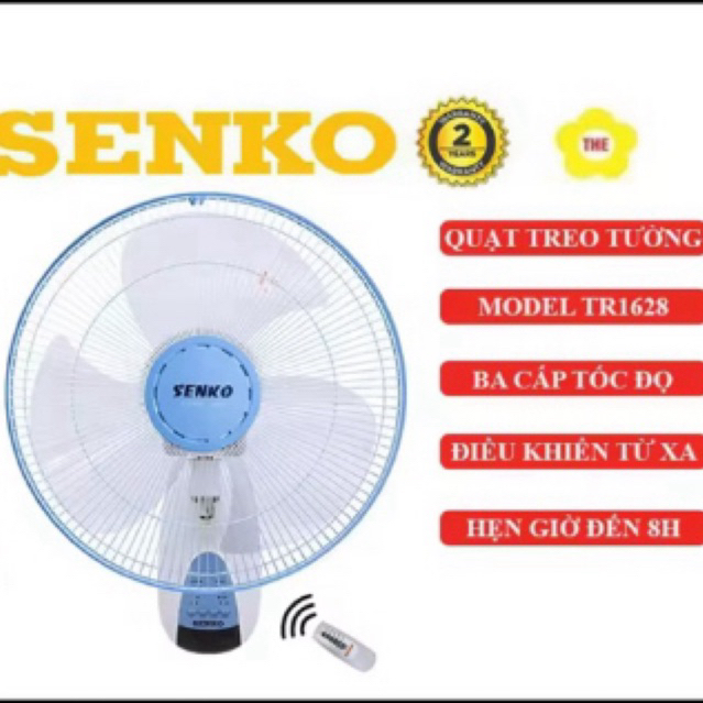 QUẠT TREO TƯỜNG SENKO TR 1628 ĐIỀU KHIỂN REMOTS , 47W , 3 CÁNH , BẢO ...