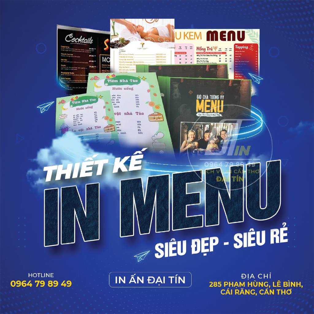 In Menu ép plastic khổ A6, A5, A4, A3, In theo yêu cầu - Free thiết kế ...