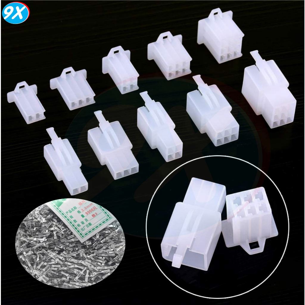 [Hot] 10/20 Bộ Giắc Cos 2.8 Nhựa 1P, 2P, 3P, 4P, 6P, 9P Dùng Cos 2.8 ...