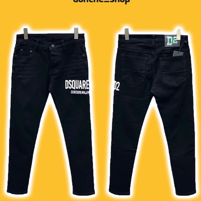 ⚡️HÀNG CAO CẤP⚡️ Quần Biker DSQ Đen Chữ DSQUARED Milano Hoạ tiết Ngang ...