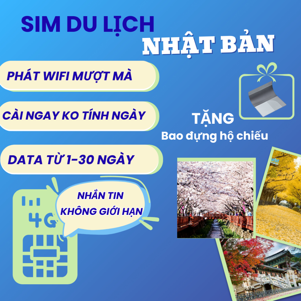 [Japan] Sim du lịch Nhật Bản, Nhắn Tin Không Giới Hạn, 4G 5G Tốc độ cao ...