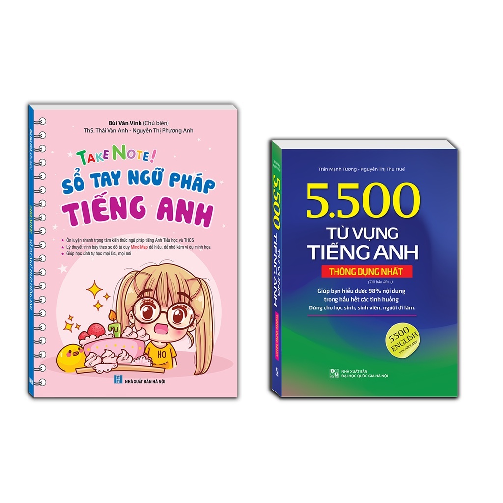Sách - Combo 2c - TAKE NOTE ! Sổ tay ngữ pháp tiếng anh & 5500 từ vựng ...