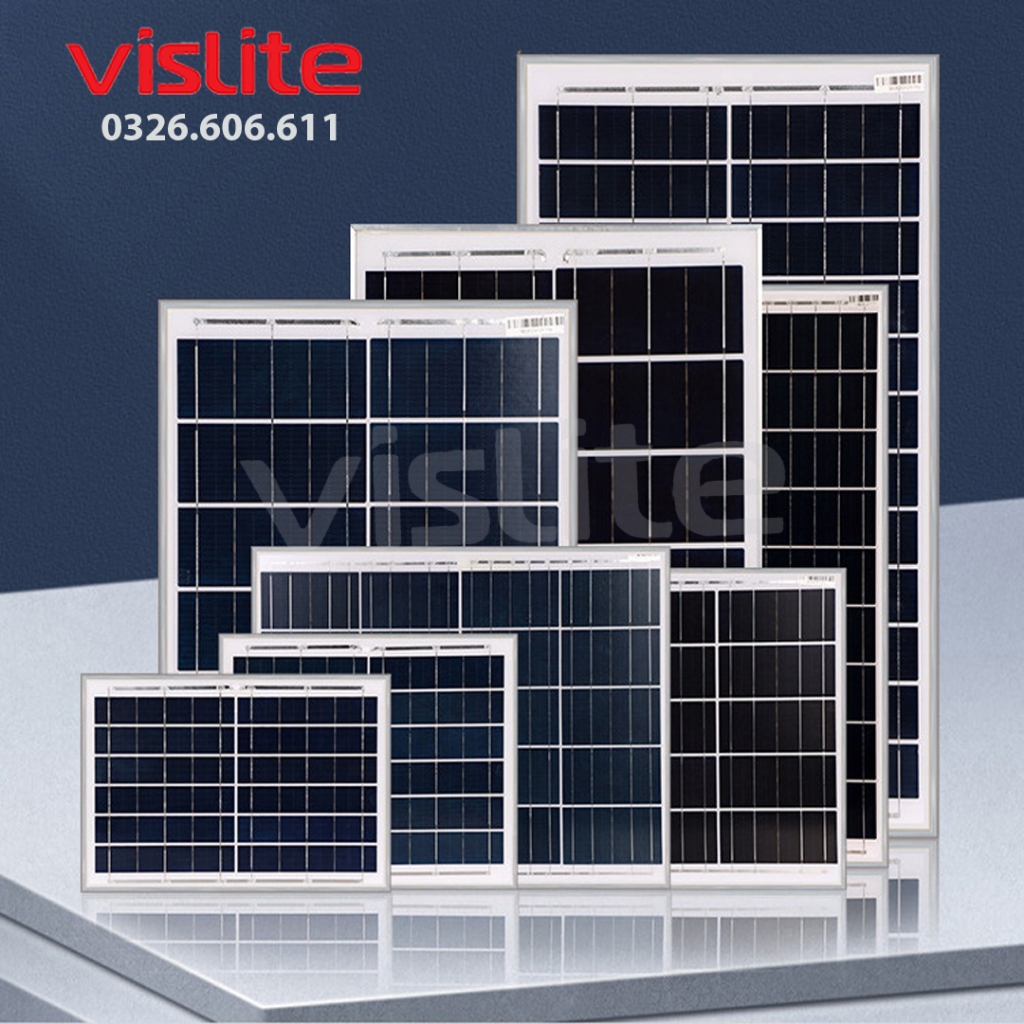 Tấm pin năng lượng mặt trời Vislite 6V 10w đến 40w chất liệu Mono sạc ...