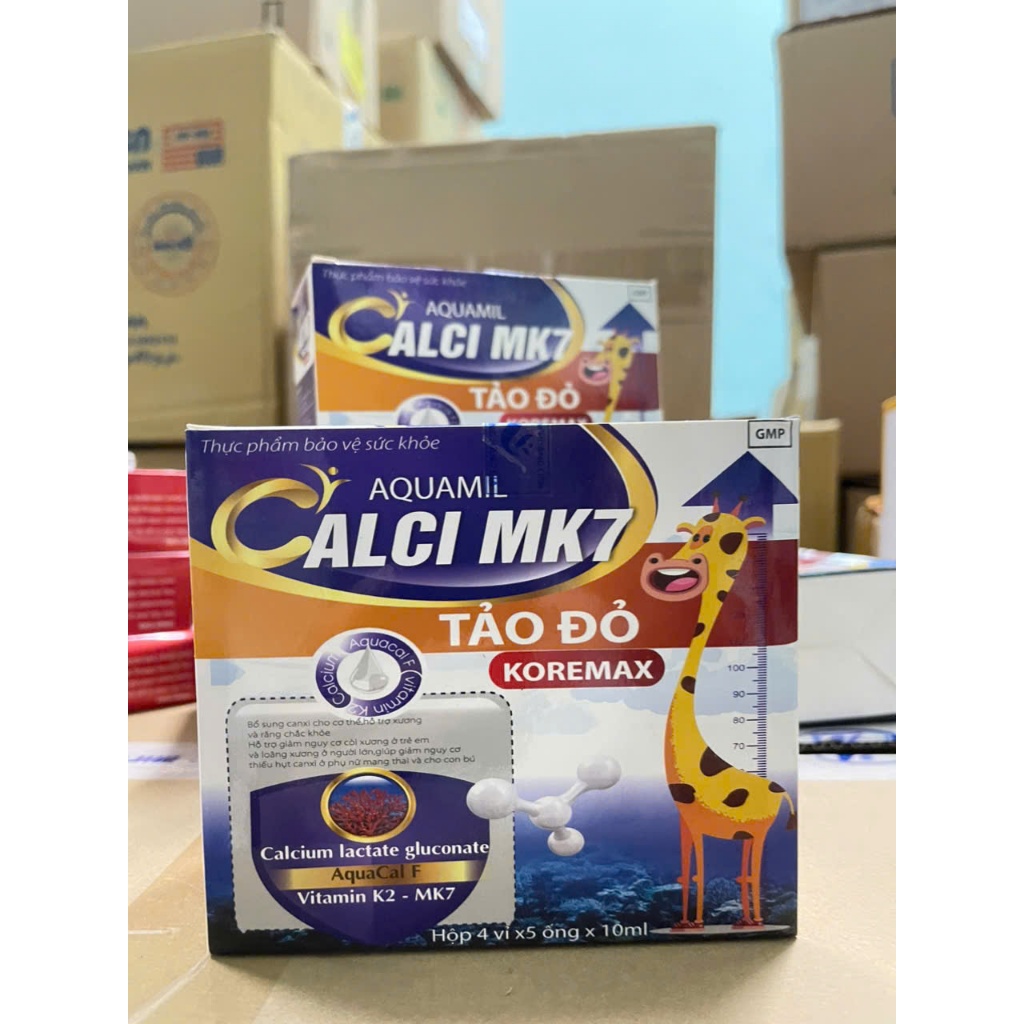Siro bổ sung canxi CALCI MK7 AQUAMIN TẢO ĐỎ - Giúp xương chắc khỏe, phát triển chiều cao - Hộp ...