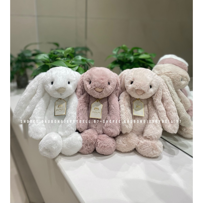 (100% Authentic 12m+) Thỏ bông JellyCat Bunny Bashful bản Luxe Rosa, Willow, Luna, Azure, Nimbus ...