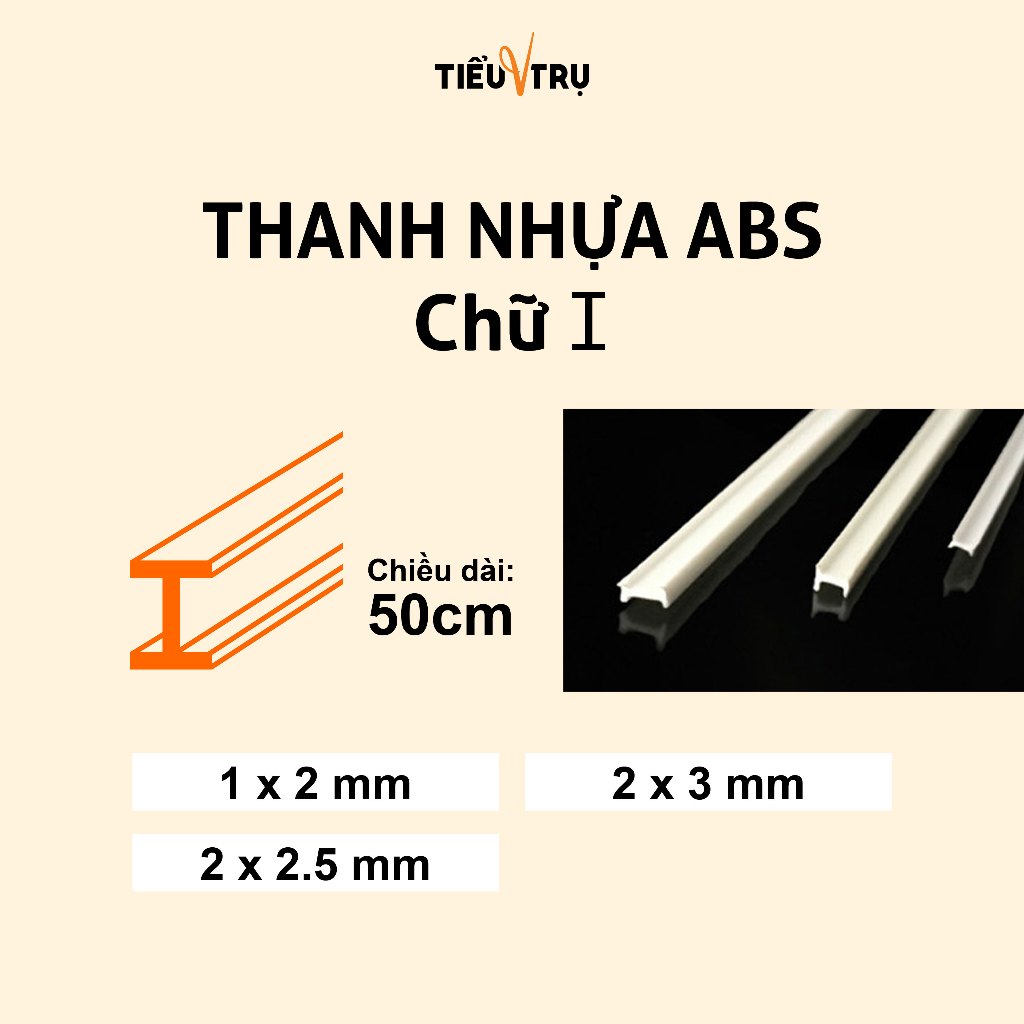 [Tiểu V Trụ] Thanh ABS, Cột nhựa làm mô hình, dạng chữ I/chữ L (dài ...