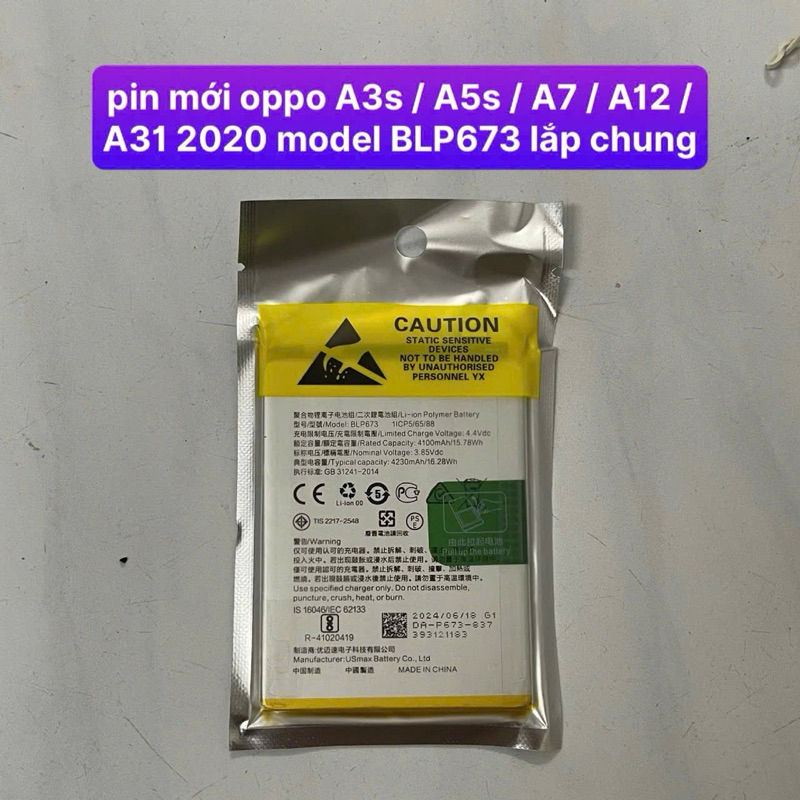 pin oppo A3s / A5s / A7 / A12 / A31 2020 model BLP673 lắp chung ...