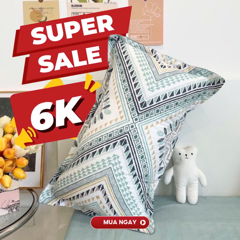 Vỏ Gối Áo gối Đầu Chất Cotton Poly 45x65cm,Lẻ 1 cái | Shopee Việt Nam
