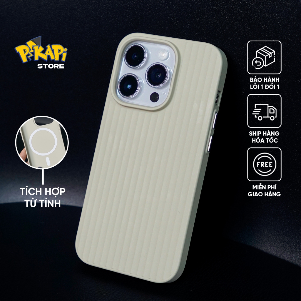 Ốp lưng iPhone SLIM 3 siêu mỏng 0.5mm màu BE: Thiết kế vân Vali độc đáo ...