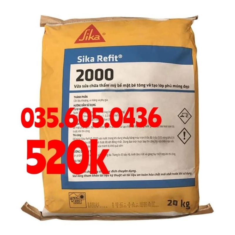 Sika Refit 2000 (20Kg) Vữa Sửa Chữa Bề Mặt Bê Tông | Shopee Việt Nam